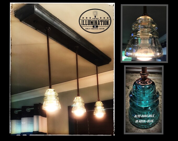 Glass Insulator, 3-light Ceiling Fixture W/ Cast Metal Ceiling Canopy ...