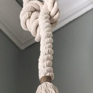 Industrial Nautical Rope Pendant Light: One Inch Thick White Rope Light ...