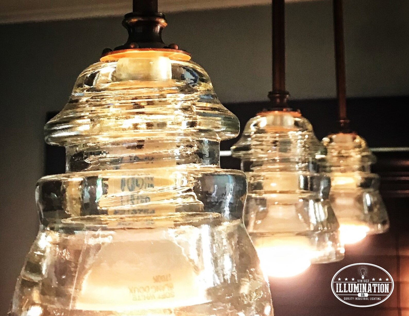 Glass Insulator 3-light Ceiling Fixture W/ Cast Metal Ceiling - Etsy