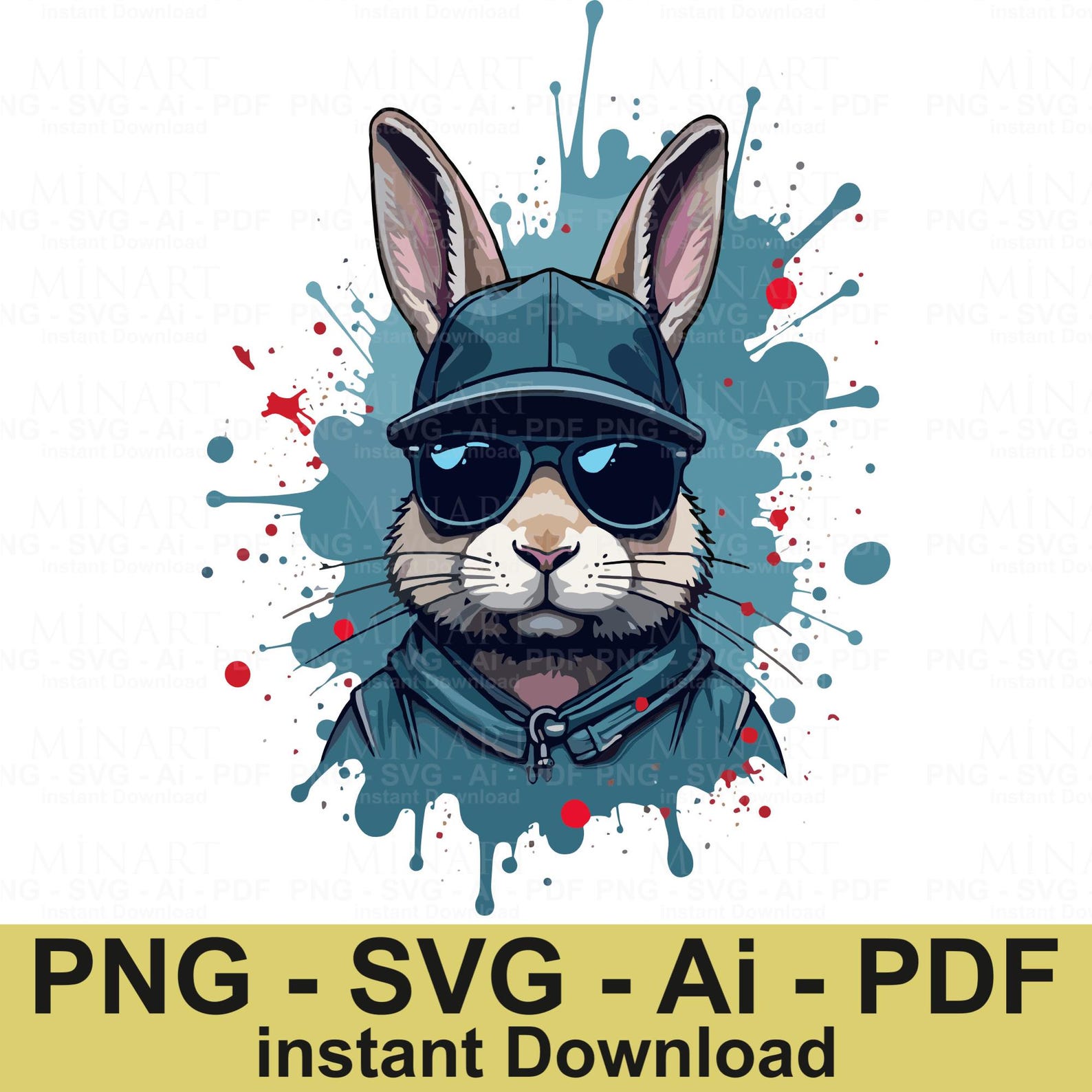Bunny SVG, Cool Rabbit With Cap Png, Graffiti Streetwear , Urban Easter ...