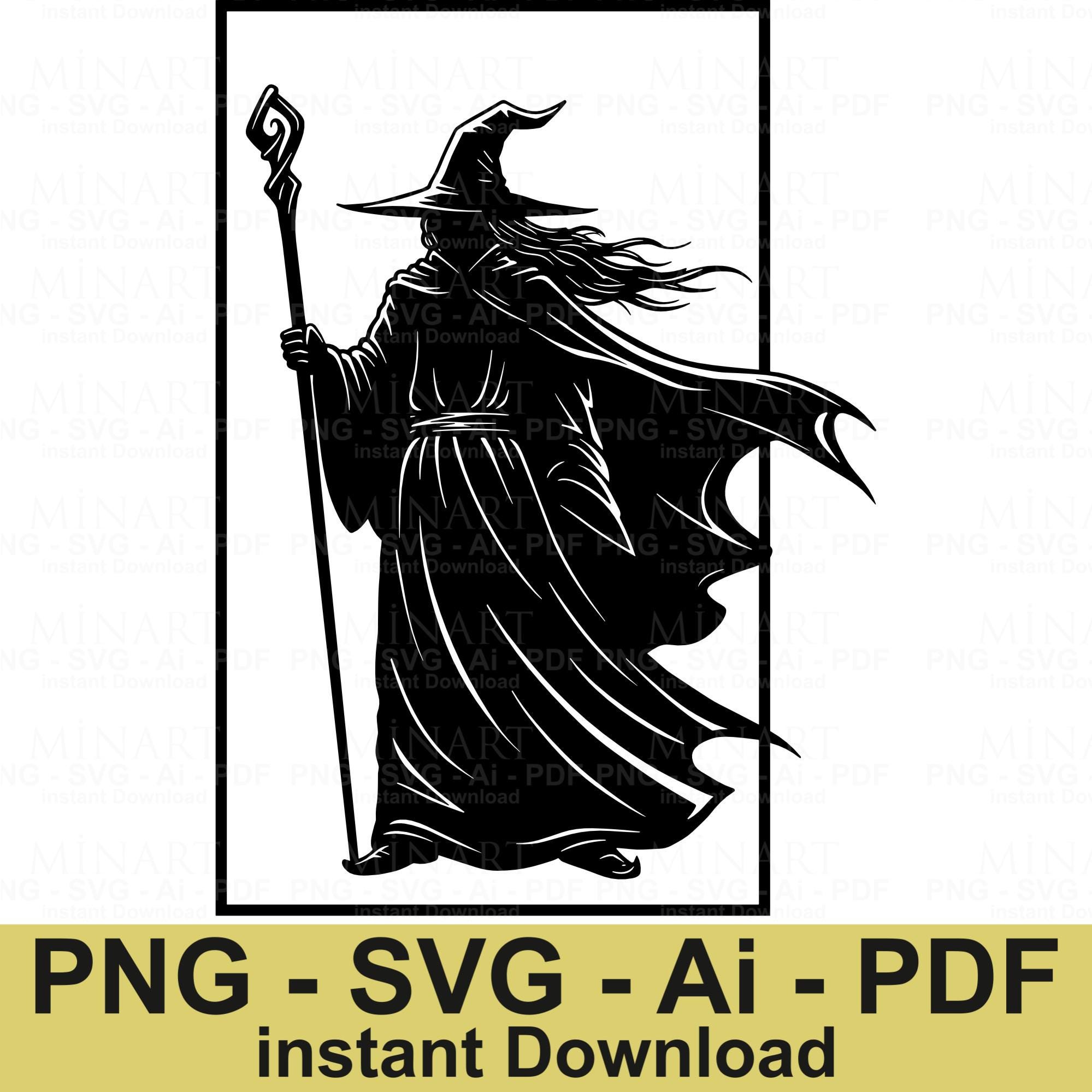Silhueta de Mago em SVG, Clipart Vetorial de Mago Fantástico (Download ...