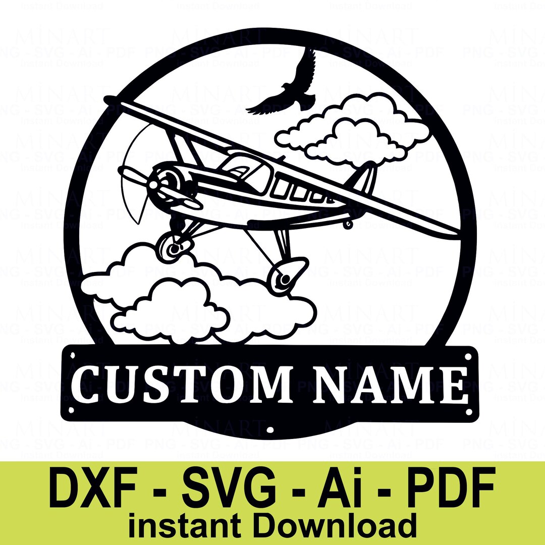Custom Airplane Wall Art Dxf Svg , Ready for Laser Cut Template ...