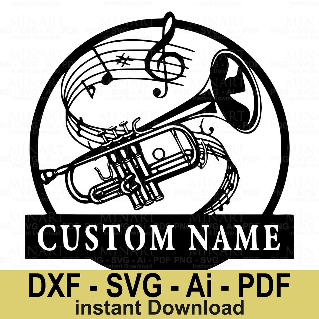 Custom Trumpet Wall Art, Music Decor SVG DXF PDF (digital Download) - Etsy