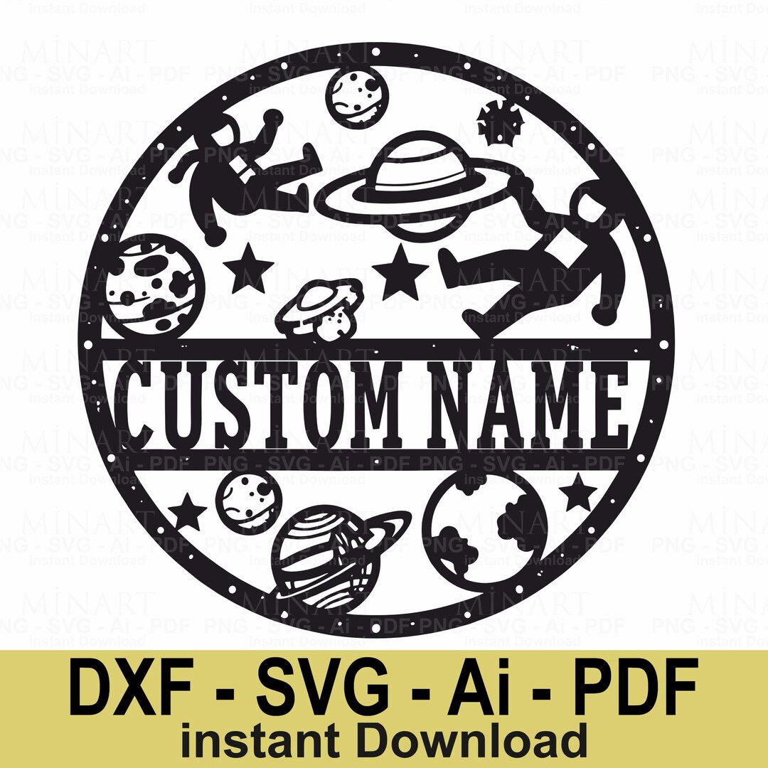 Space Theme Svg Dxf, Laser Cut File, Space Wall Art, Glowforge Rocket ...