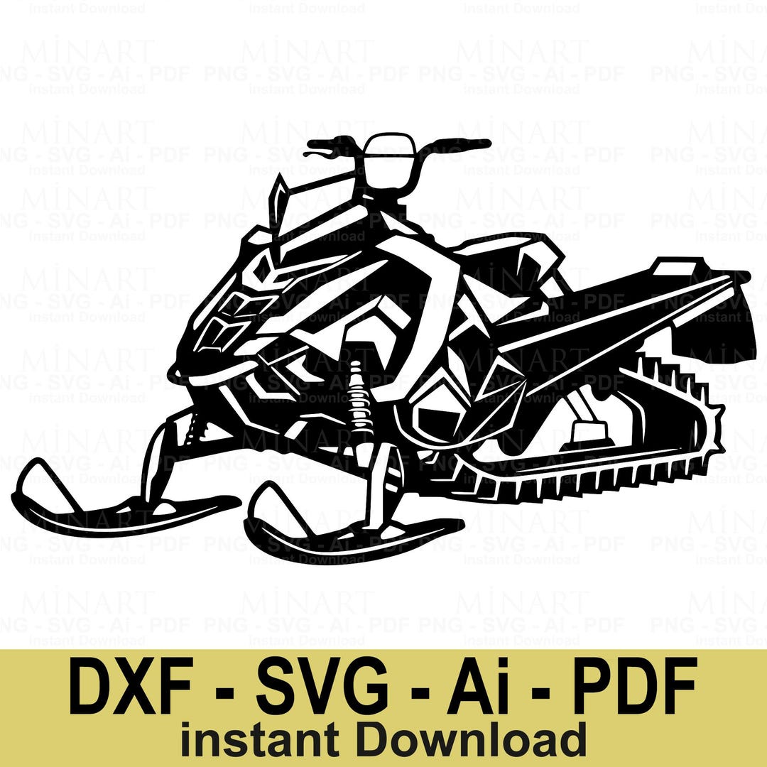 Snowmobile Svg Dxf Png Pdf Digital Download, Winter Sports Vehicle ...