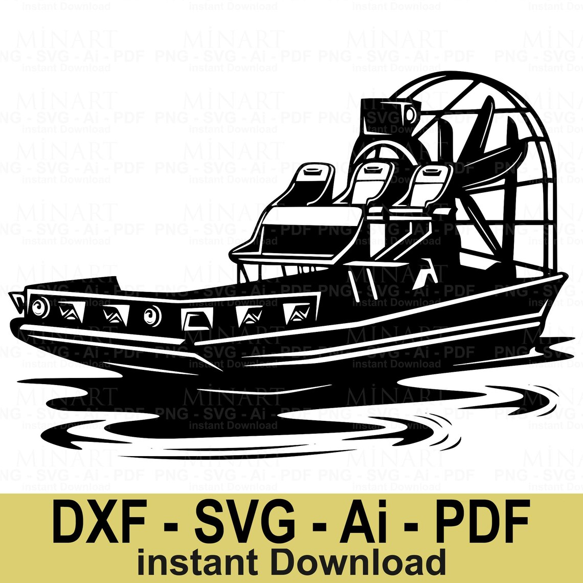 Airboat SVG File Air Boat Vector Art Digital Cut File for Cricut ...