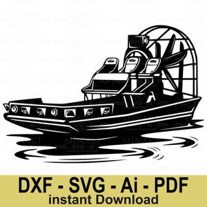 Airboat SVG File Air Boat Vector Art Digital Cut File for Cricut ...