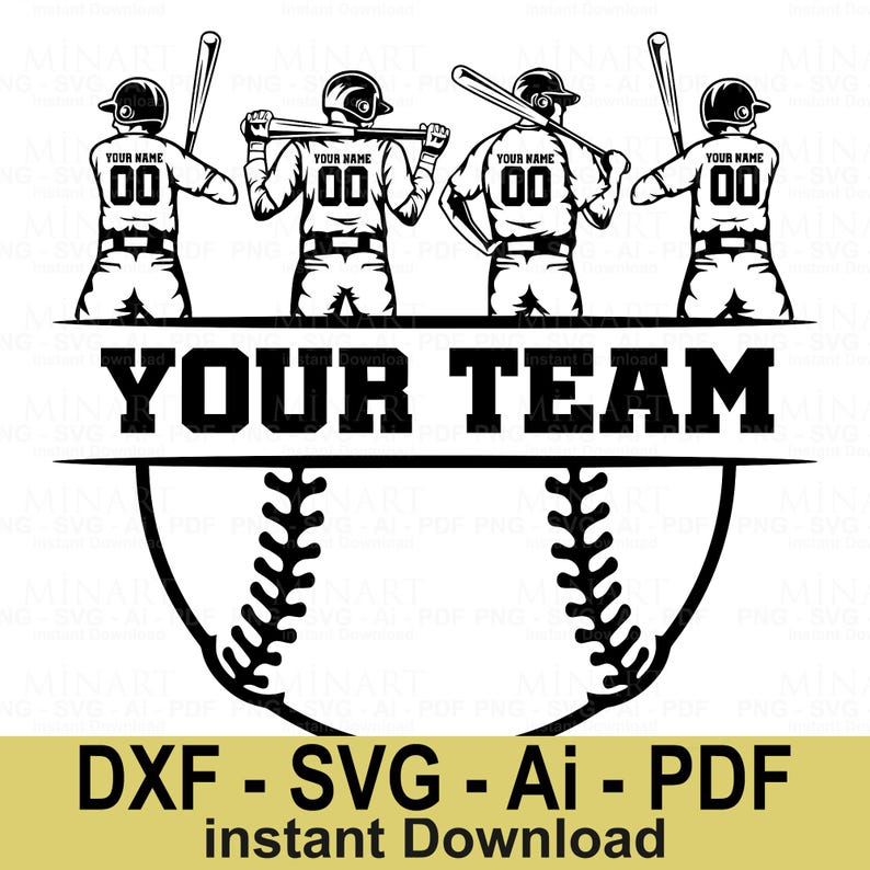 Custom Baseball Team Svg, Personalized Player Name Number Digital ...
