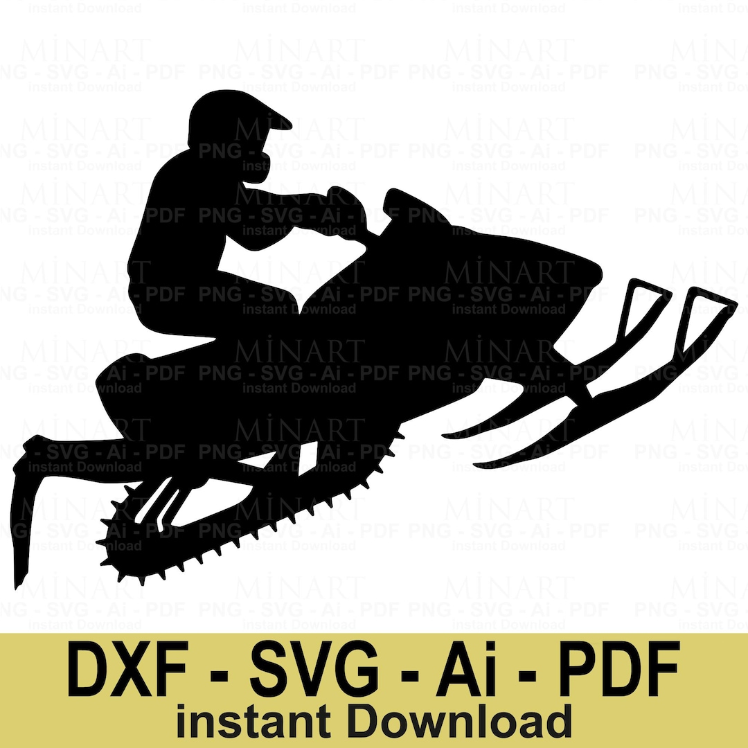 Snowmobile Rider Svg Dxf Png Pdf Digital Download Winter Sports ...