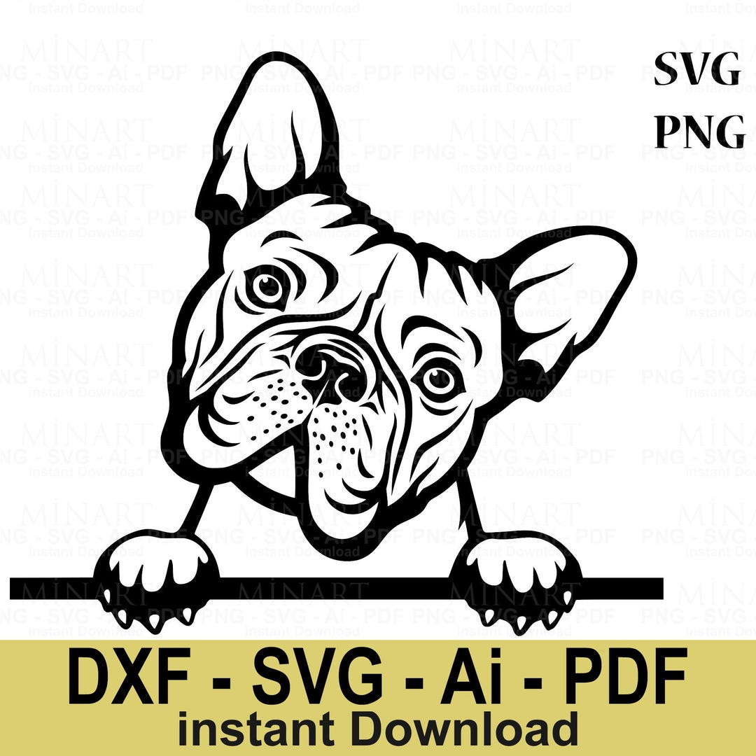 French Bulldog Svg Dxf Png Pdf Dog Lover Digital Download Frenchie ...