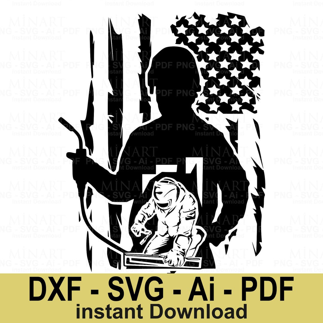 Welder American Flag Svg Dxf Png Pdf Digital File, Patriotic Welding ...