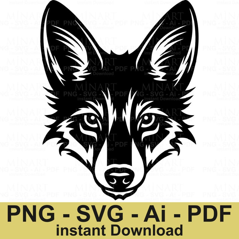 Fox Head SVG PNG PDF Ai Vector File, Fox Silhouette Clipart for Cricut ...