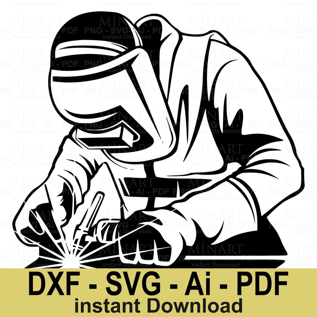 Welder Svg File Metal Worker Welding Helmet Vector Art Instant Digital ...