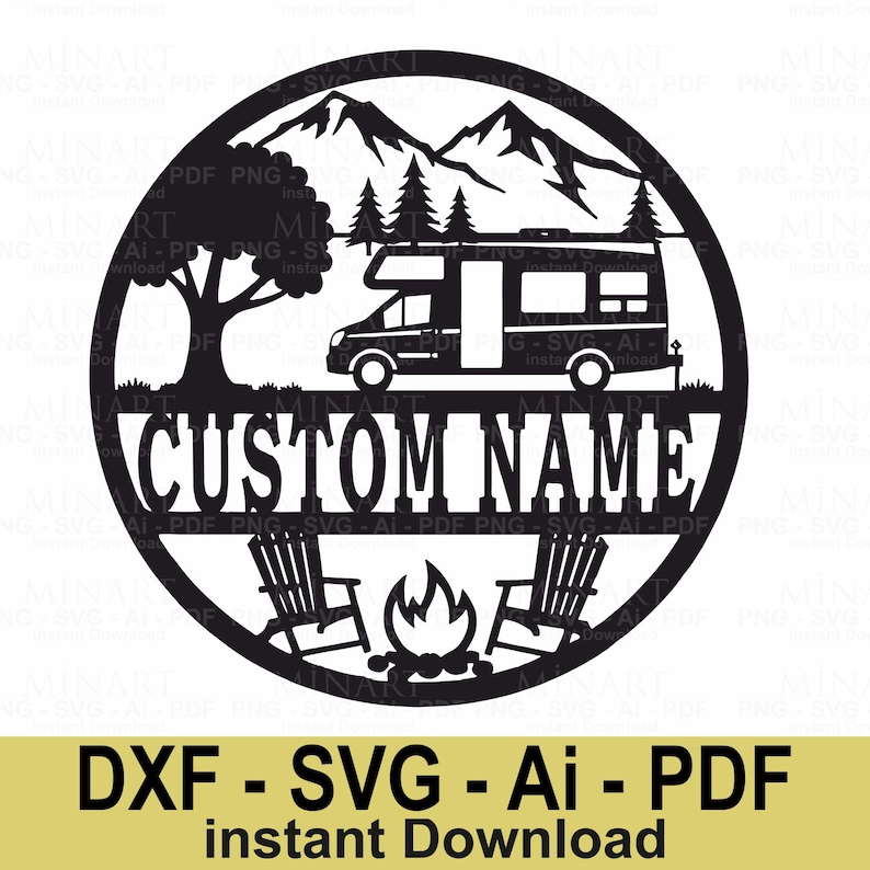 Camper Laser Cut File, Camping SVG, Caravan Template (digital Download ...