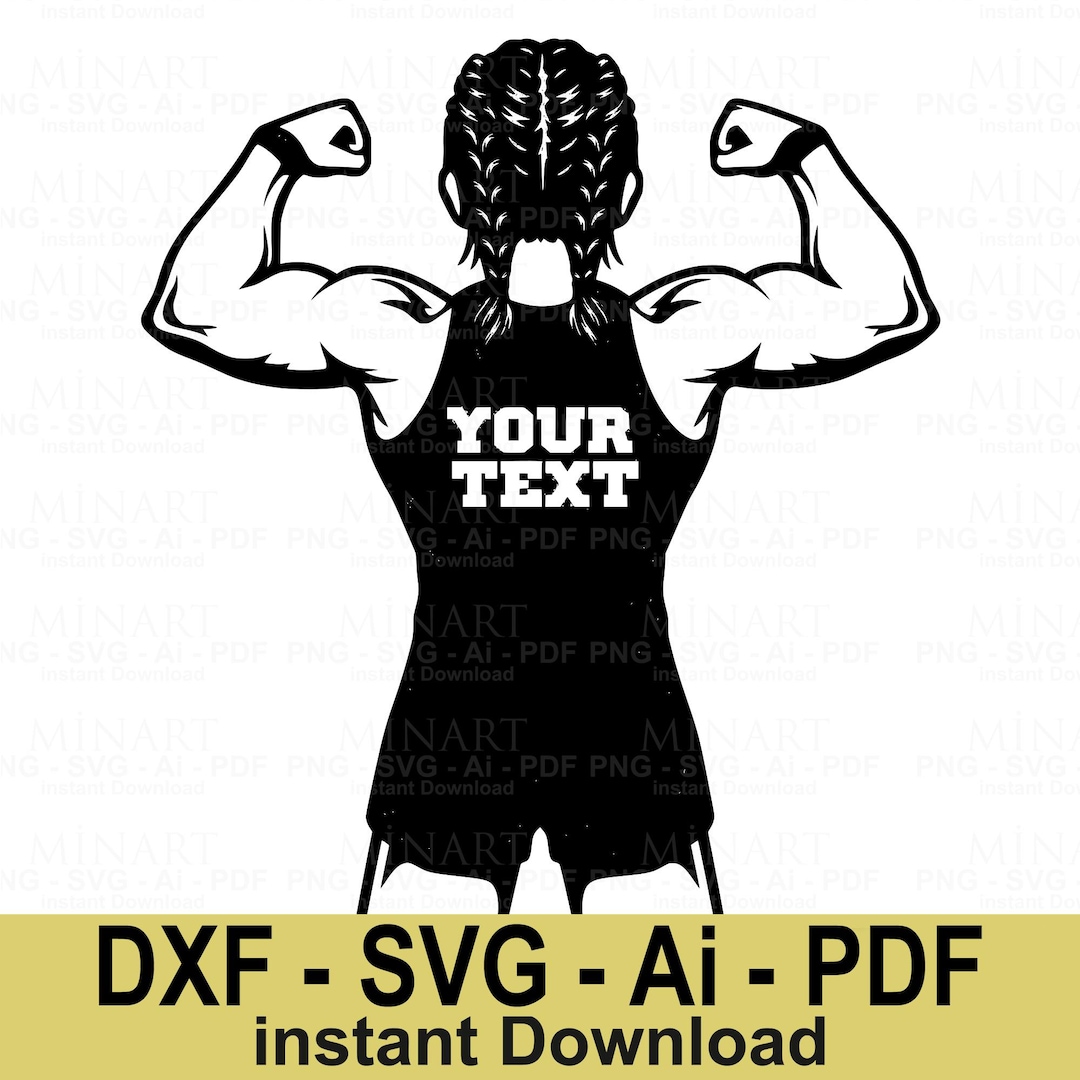 Strong Woman Flexing Muscles Svg Fitness Girl Silhouette Gym Workout ...