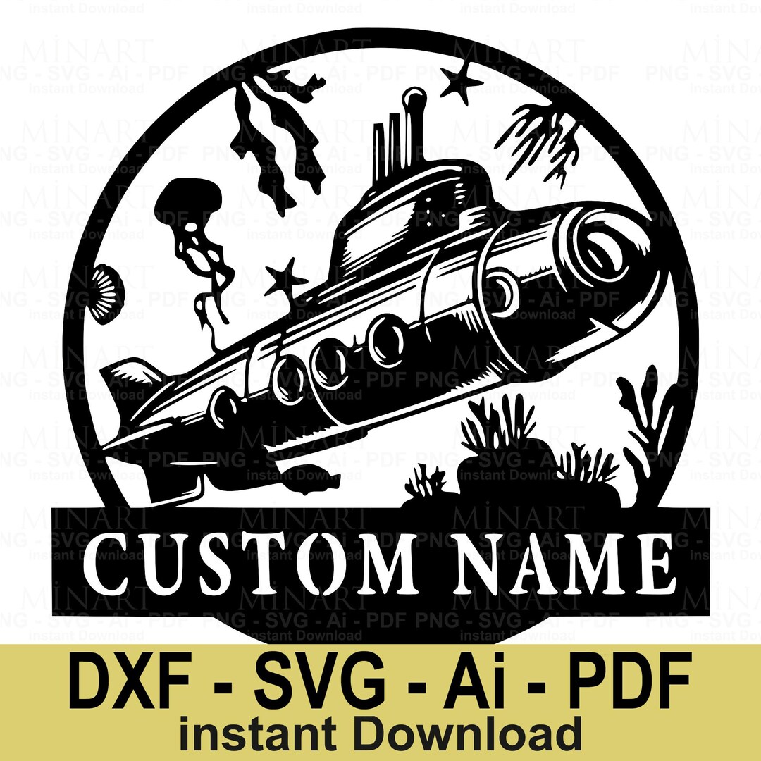 Custom Submarine Wall Art, Nautical Kids Room Decor (digital Download ...
