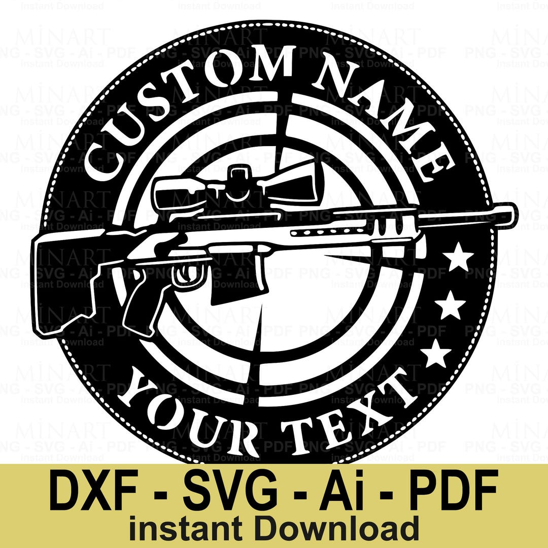 Custom Rifle Target Wall Art, Laser Cut CNC File (digital Download ...