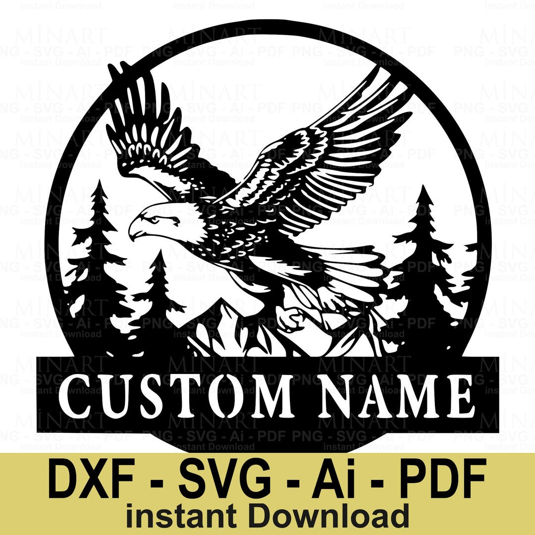 Custom Eagle Laser Cut File, CNC Wall Art (SVG DXF Digital Download) - Etsy