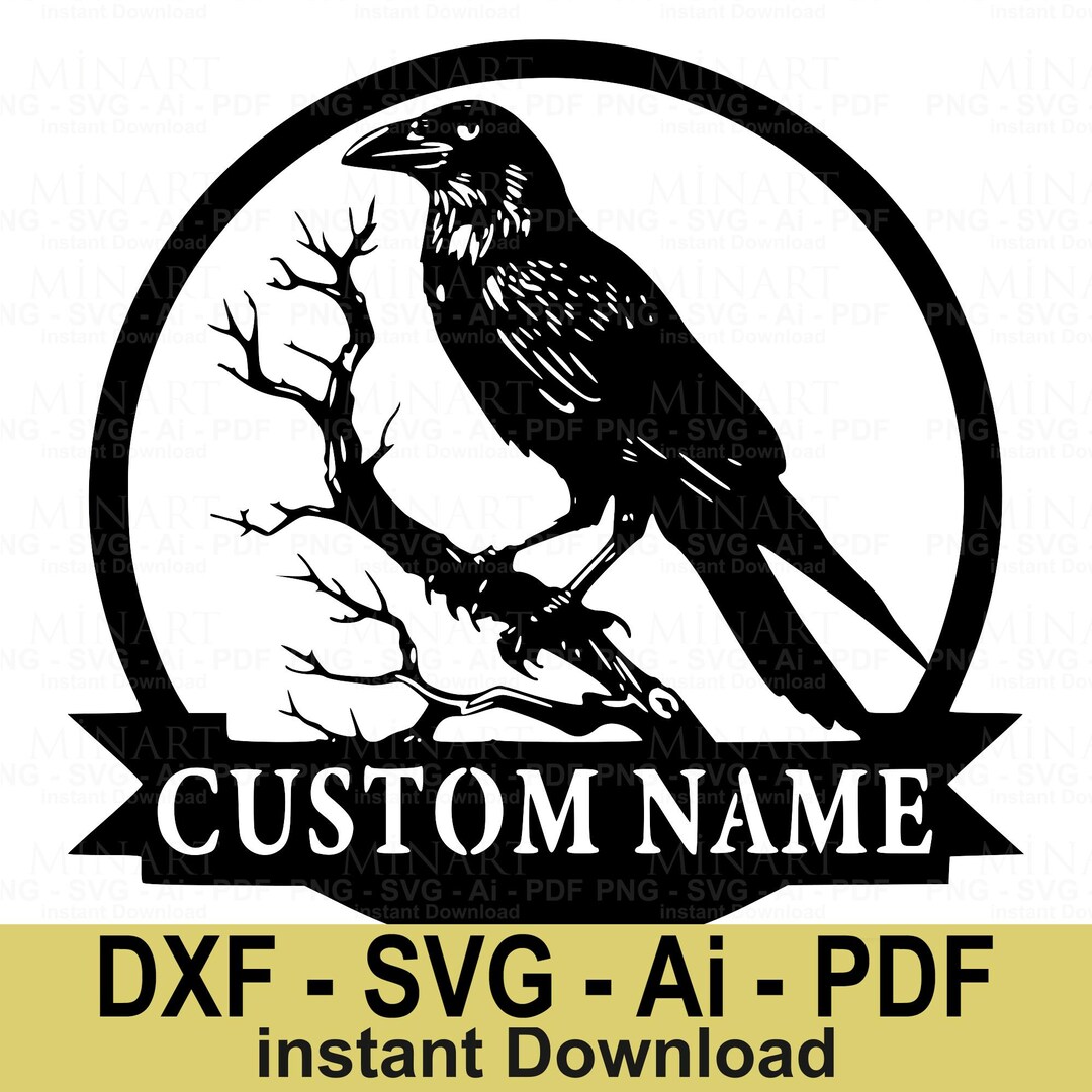 Custom Raven Laser Cut File, Gothic Wall Art (digital Download) - Etsy