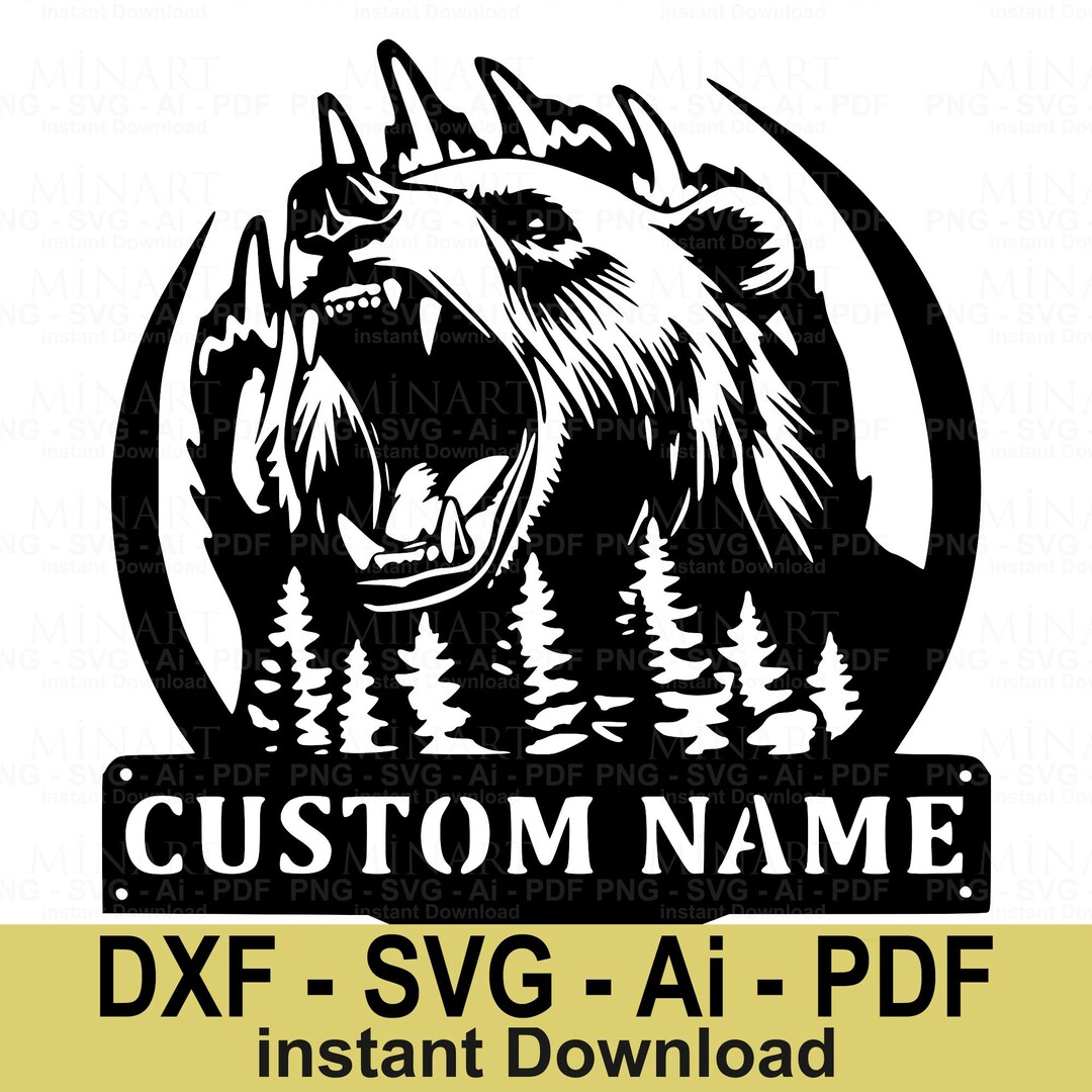 Bear Forest Custom Name Sign SVG, Laser Cut File (digital Download) - Etsy