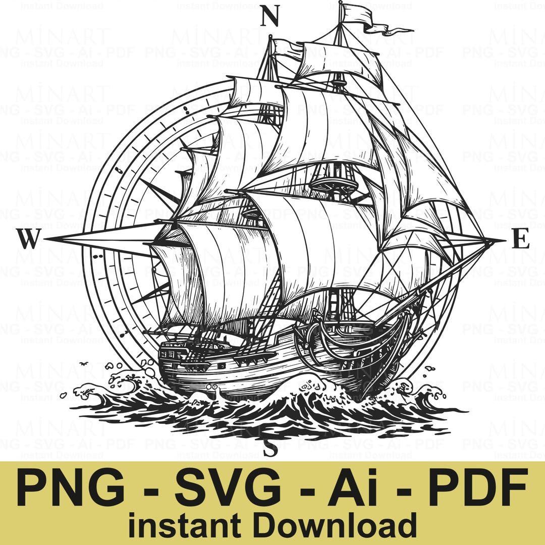 Ship Compass Svg , Ship Svg , Boat Svg , Compass Svg , Nautical Svg ...