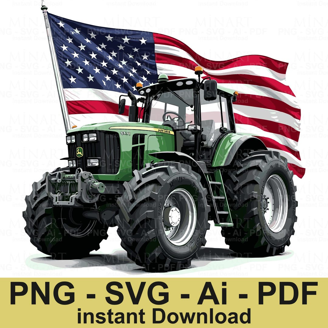 American Flag Tractor SVG, Patriotic Farm Decal (digital Download) - Etsy