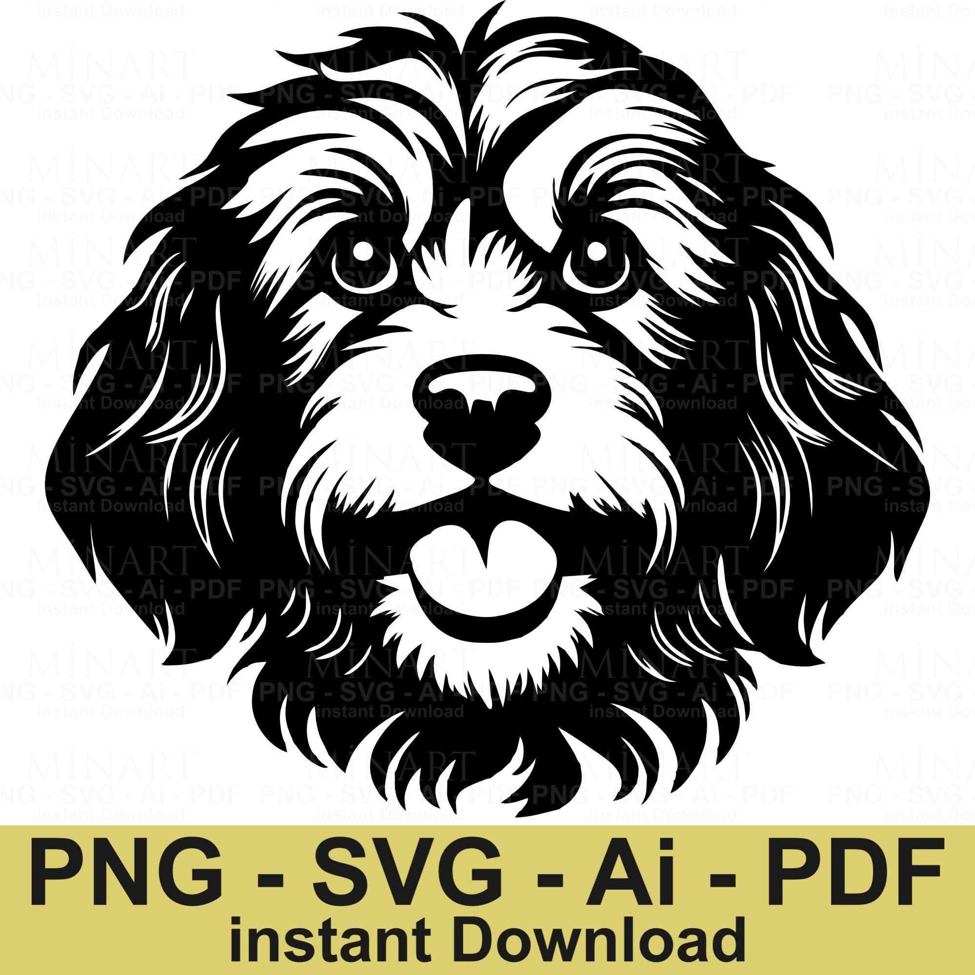 Cavapoo Dog Head Vector, Puppy Clipart (SVG, PNG, PDF, Ai) - Etsy UK