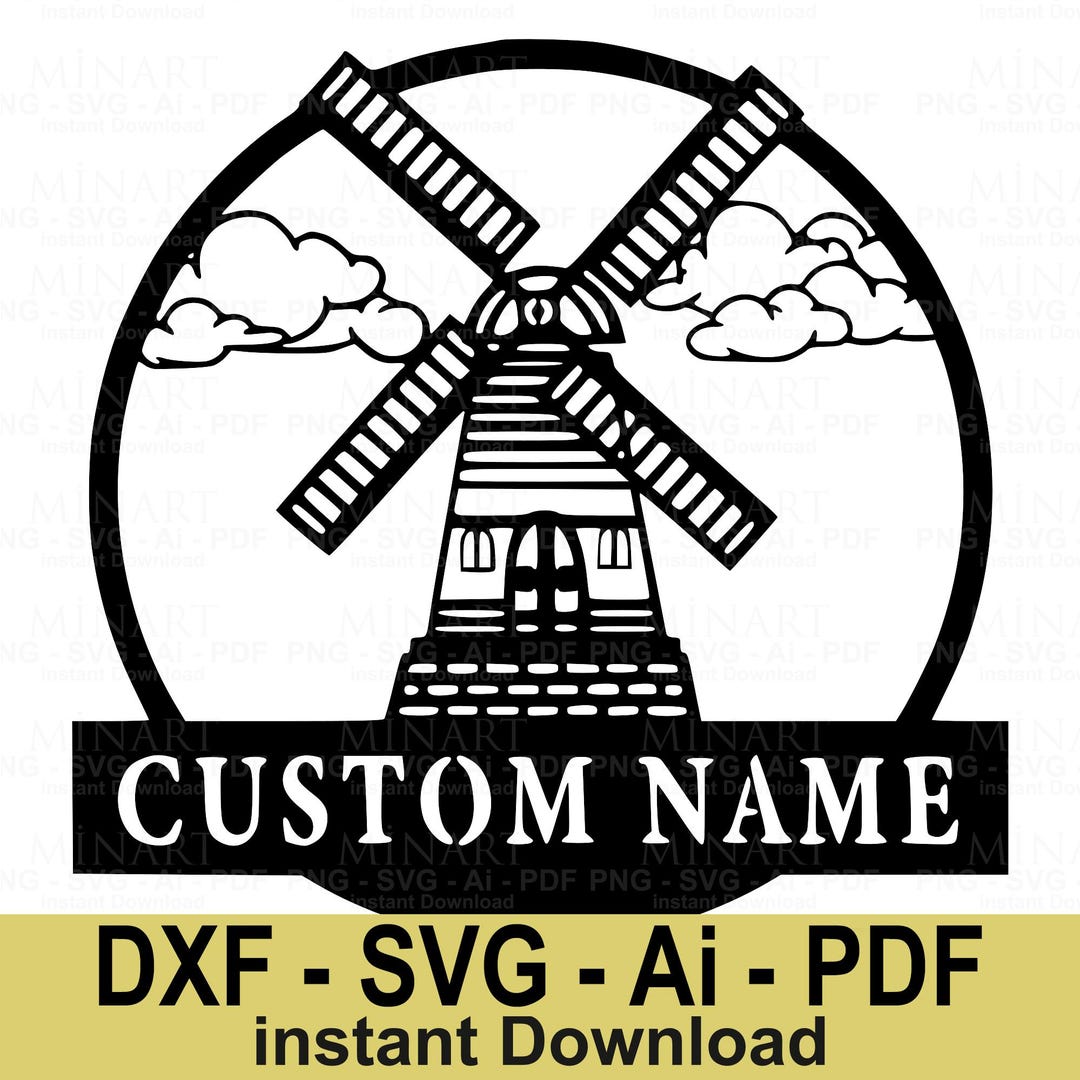 Windmill Custom Name Laser Cut File, Farmhouse Decor (digital Download ...