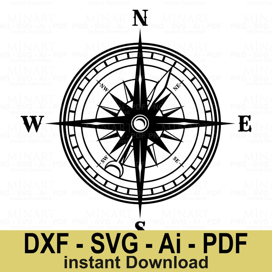 Compass Eagle Svg Dxf Png Pdf Digital Download, Adventure Navigation ...