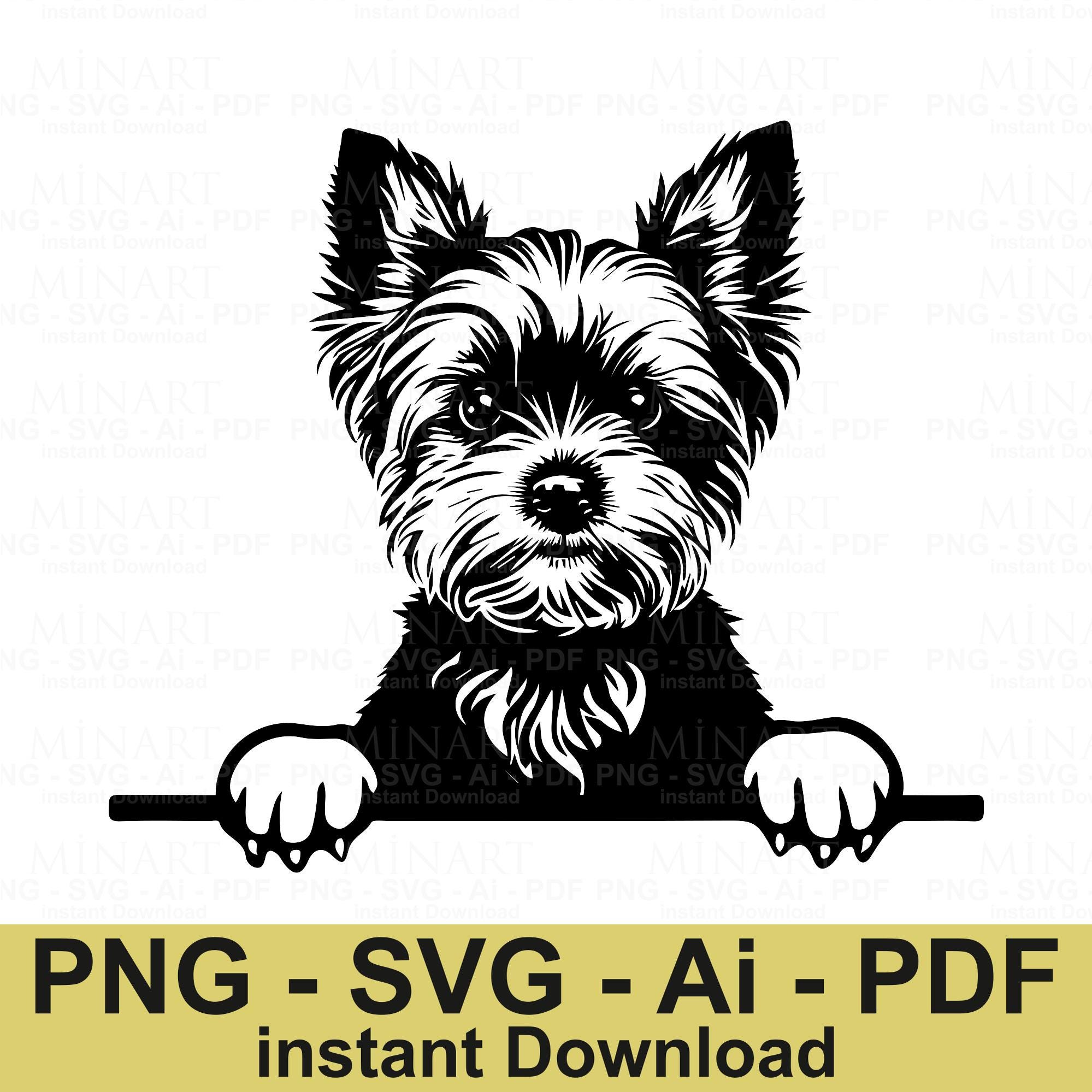 Yorkie Dog Svg Png Dxf Pdf Digital Download Yorkshire Terrier Puppy ...