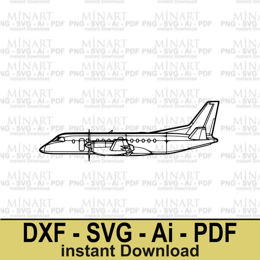 Airplane Outline Laser Cut File, Modern Aviation Decor (digital ...