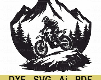 Motocross Dxf, Ready for Laser Cut Template, Glowforce or Cricut File ...