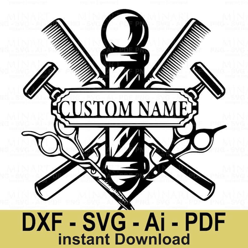 Barber Shop Custom Name SVG, DXF, Laser Cut File (digital Download) - Etsy