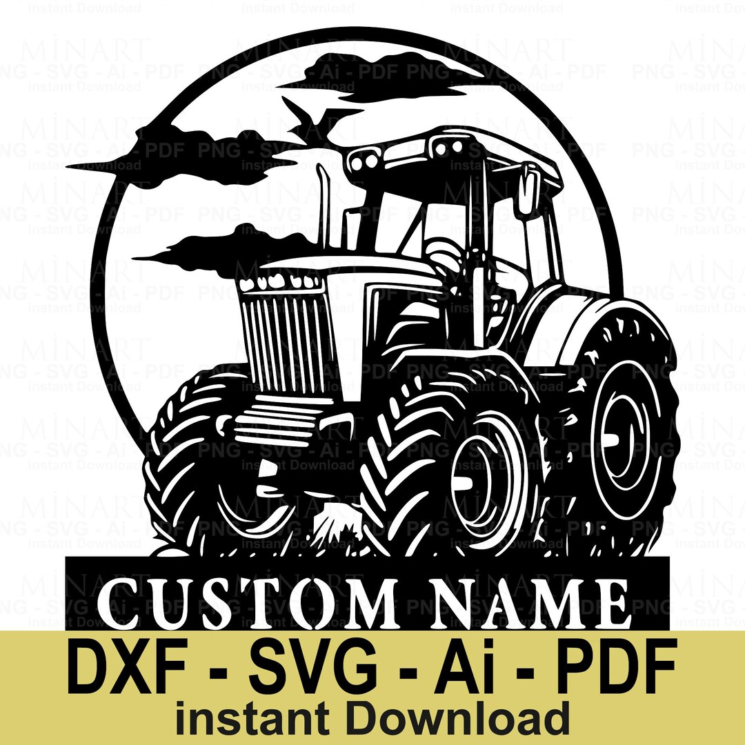 Custom Tractor Laser Cut File, Rustic Farmhouse Kids Room Art (digital ...