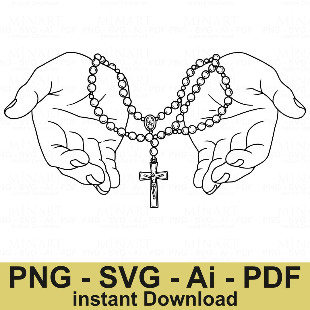 Mãos Orando com Rosário Svg, Oração Cristã Svg, Clipart Religioso PNG ...
