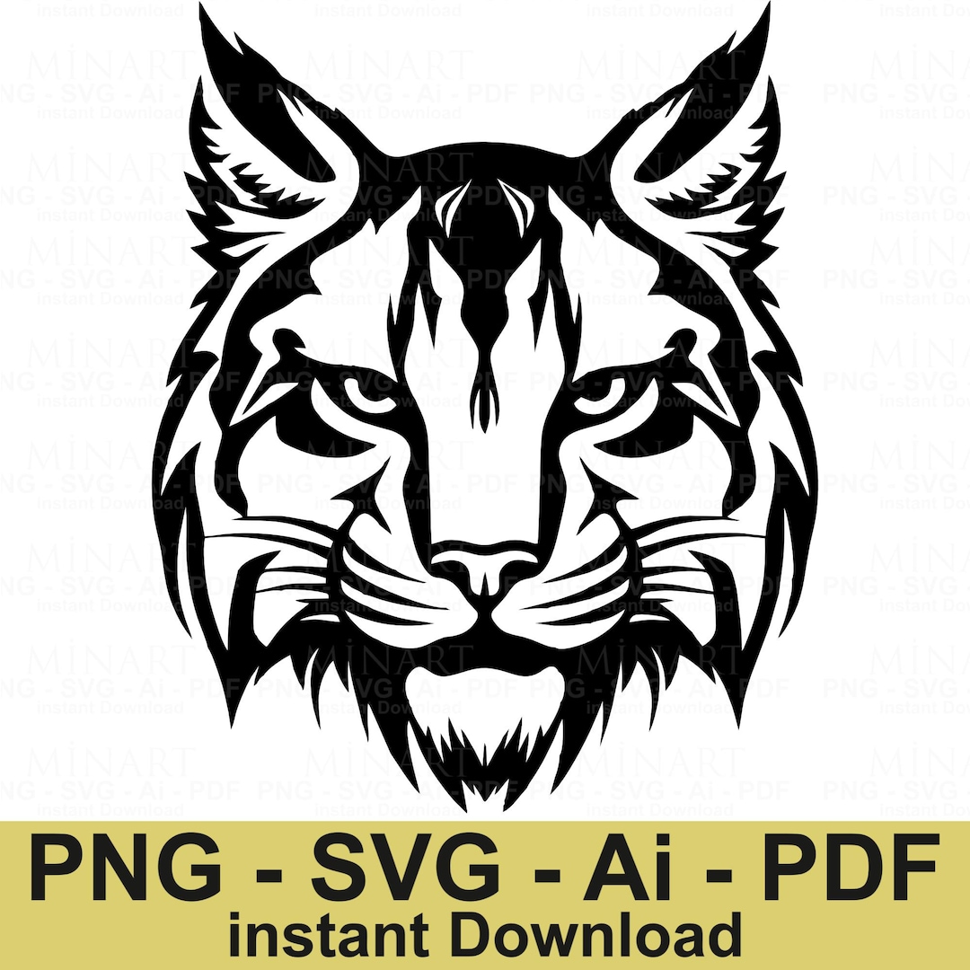 Lynx Head SVG, Wildcat Tribal Line Art (instant Download) - Etsy