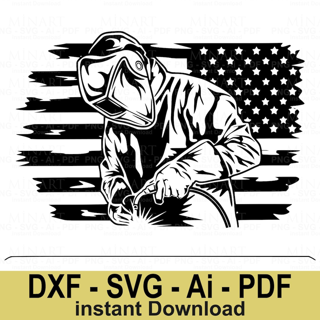 Welder American Flag Svg, Welding Patriotic Design Digital File ...
