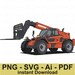 Telehandler Clipart, Heavy Equipment SVG, PNG, JPG (digital Download ...