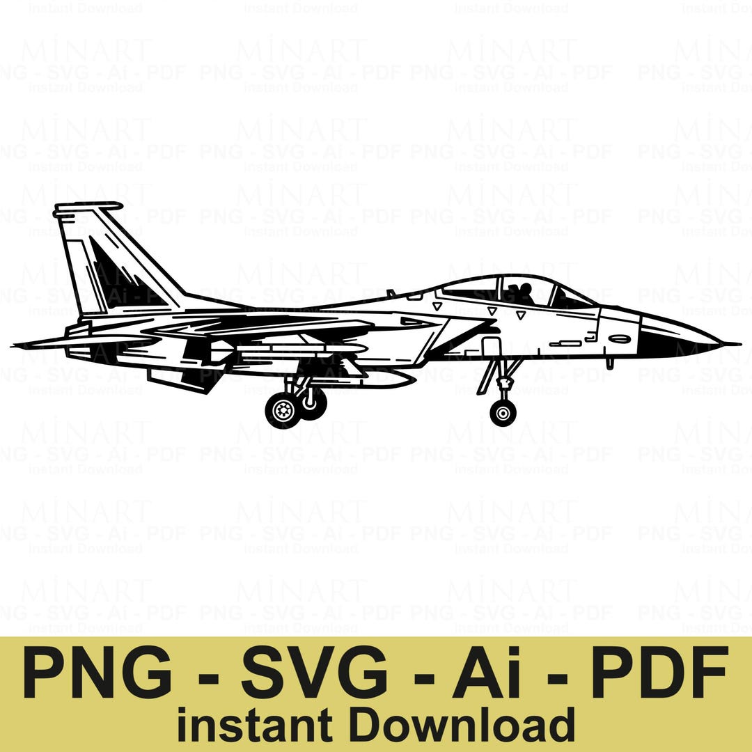Fighter Jet SVG | Military Aircraft Silhouette (digital Cut File) - Etsy