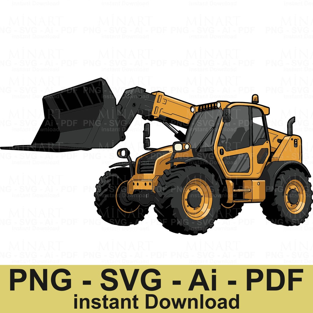 Telescopic Handler Svg, Telehandler Svg, Heavy Equipment Svg ...