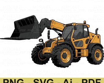 Telescopic Handler #4 Svg, Telehandler Svg, Heavy Equipment Svg ...