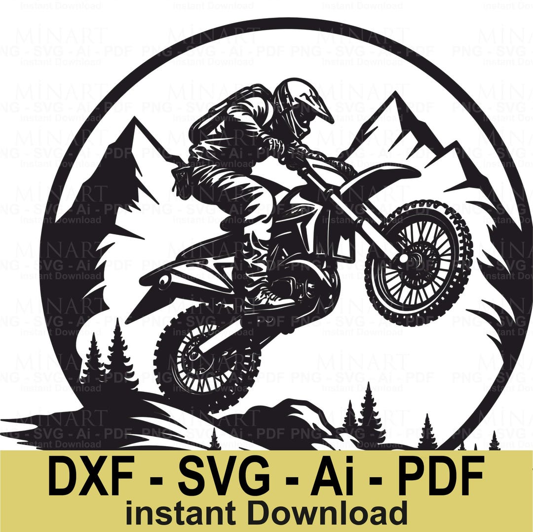 Motocross Dxf, Ready for Laser Cut Template, Glowforce or Cricut File ...