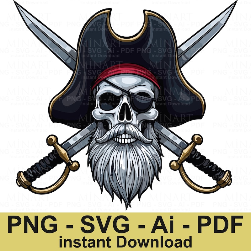 Pdf Skull With Pirate Hat - Etsy