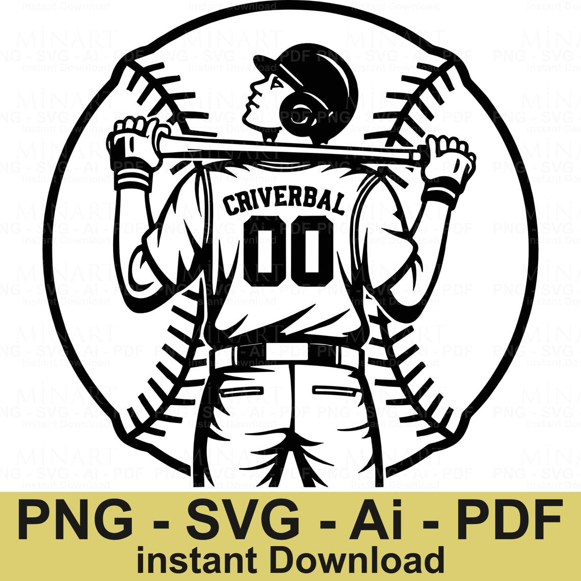 Baseball Player SVG PNG, Personalized Name Baseball Cutfile, Baseball ...