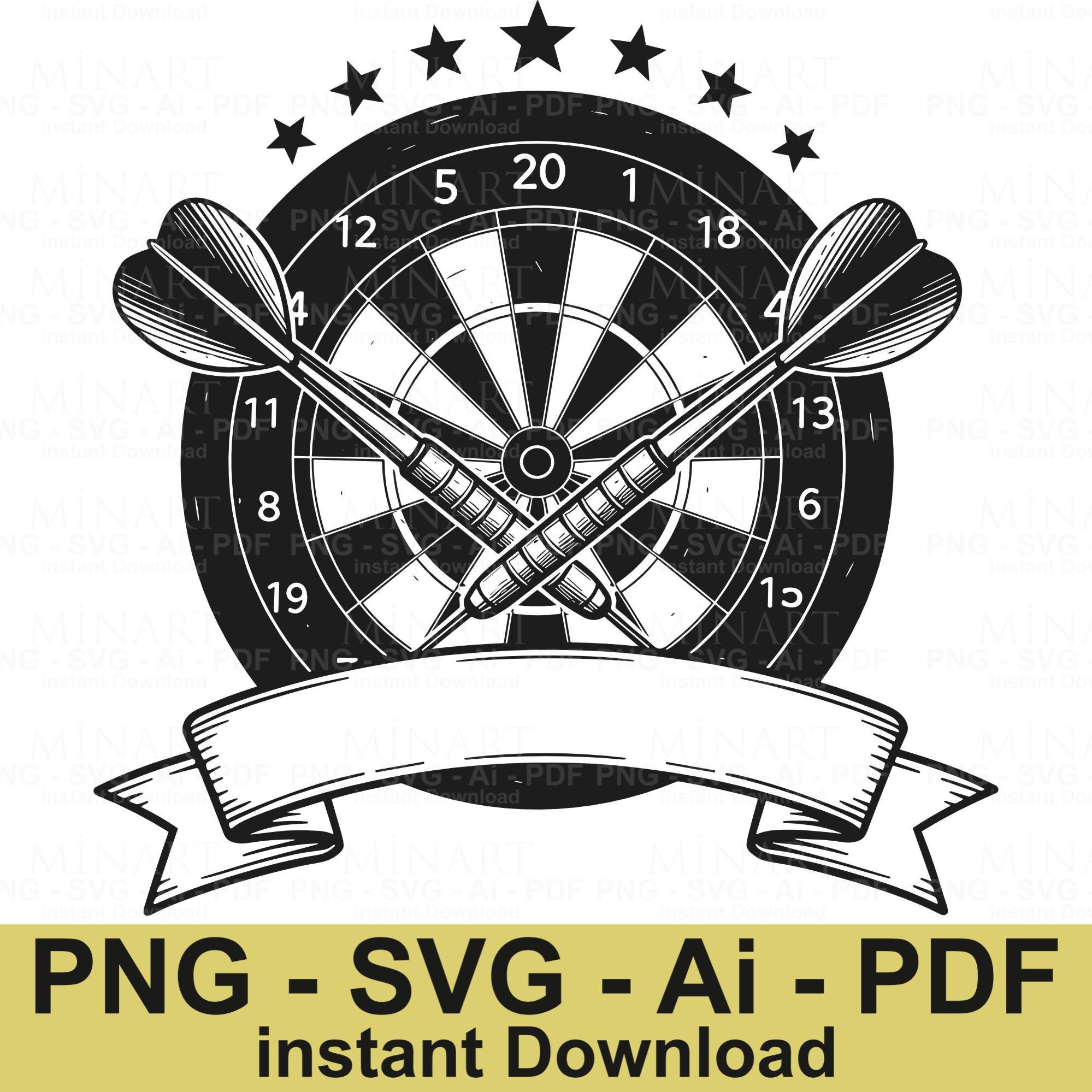 Dartboard With Darts SVG, PNG Clipart (digital Download) - Etsy