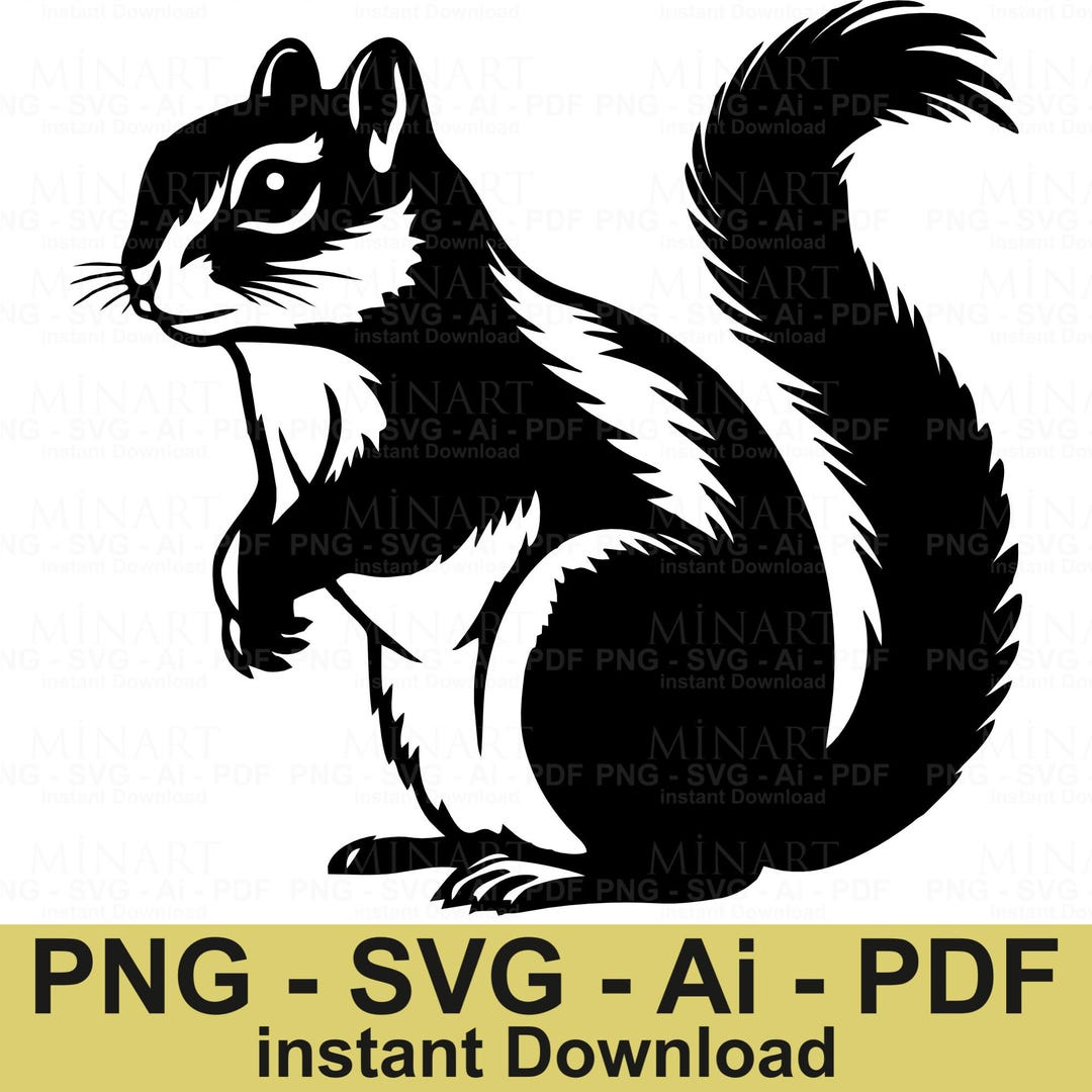Chipmunk Silhouette SVG, Woodland Animal Vector (instant Download) - Etsy
