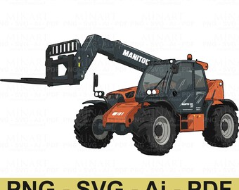 Telescopic Handler Svg, Telehandler Svg, Heavy Equipment Svg ...