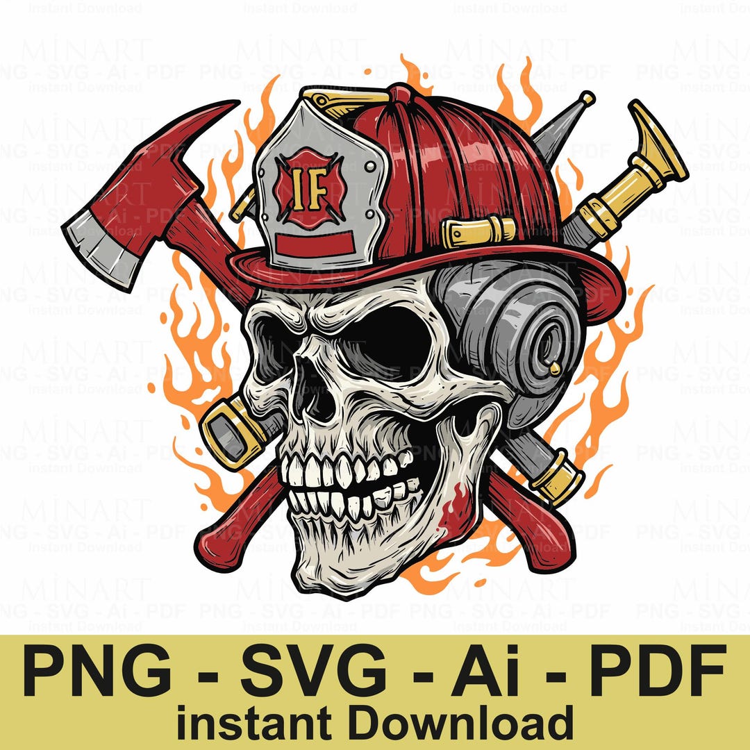 Firefighter Skull Svg Png , Fireman Svg , Firefighter Svg , Firefighter ...