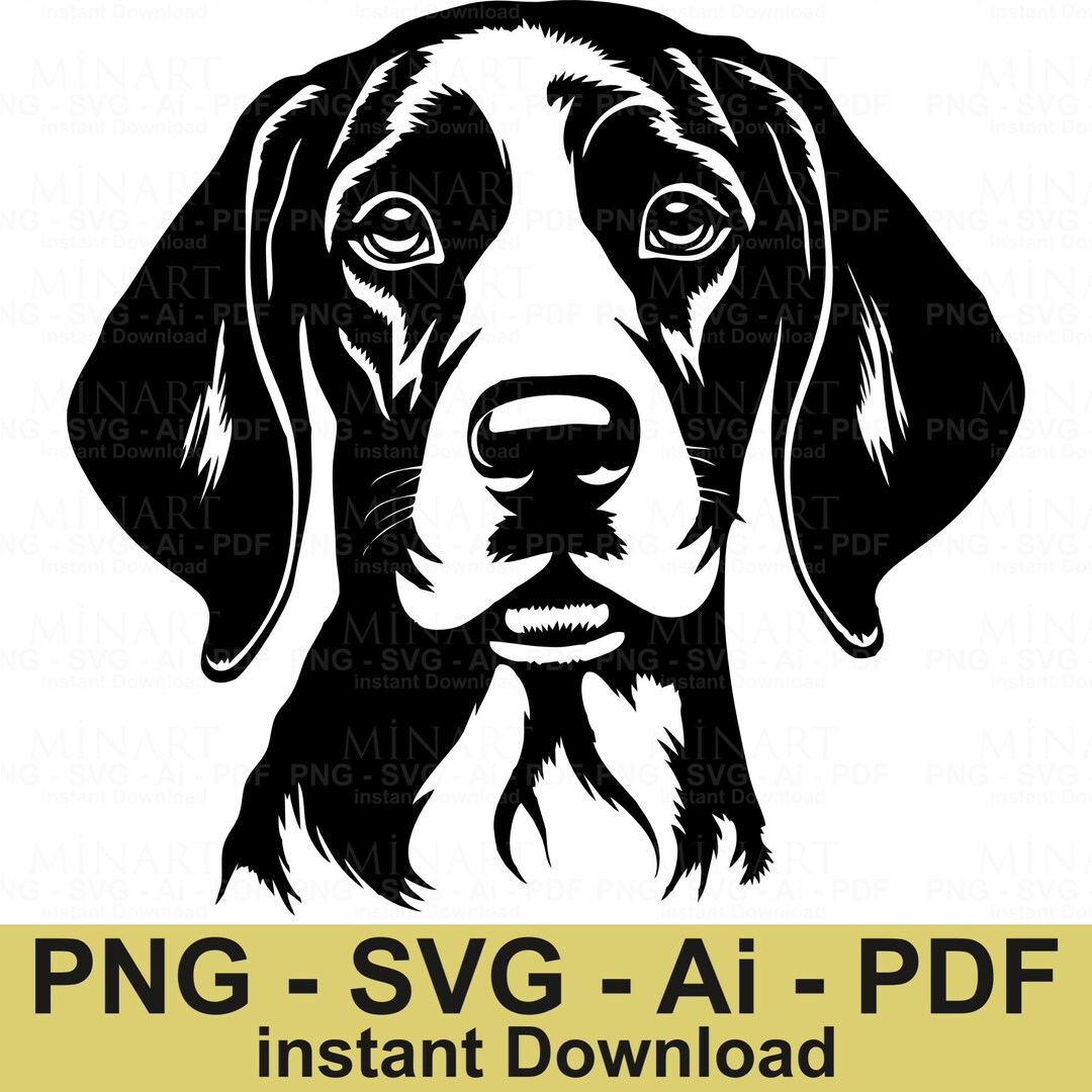 Hound Dog Head SVG, Hunting Dog Silhouette Clipart (digital Download ...