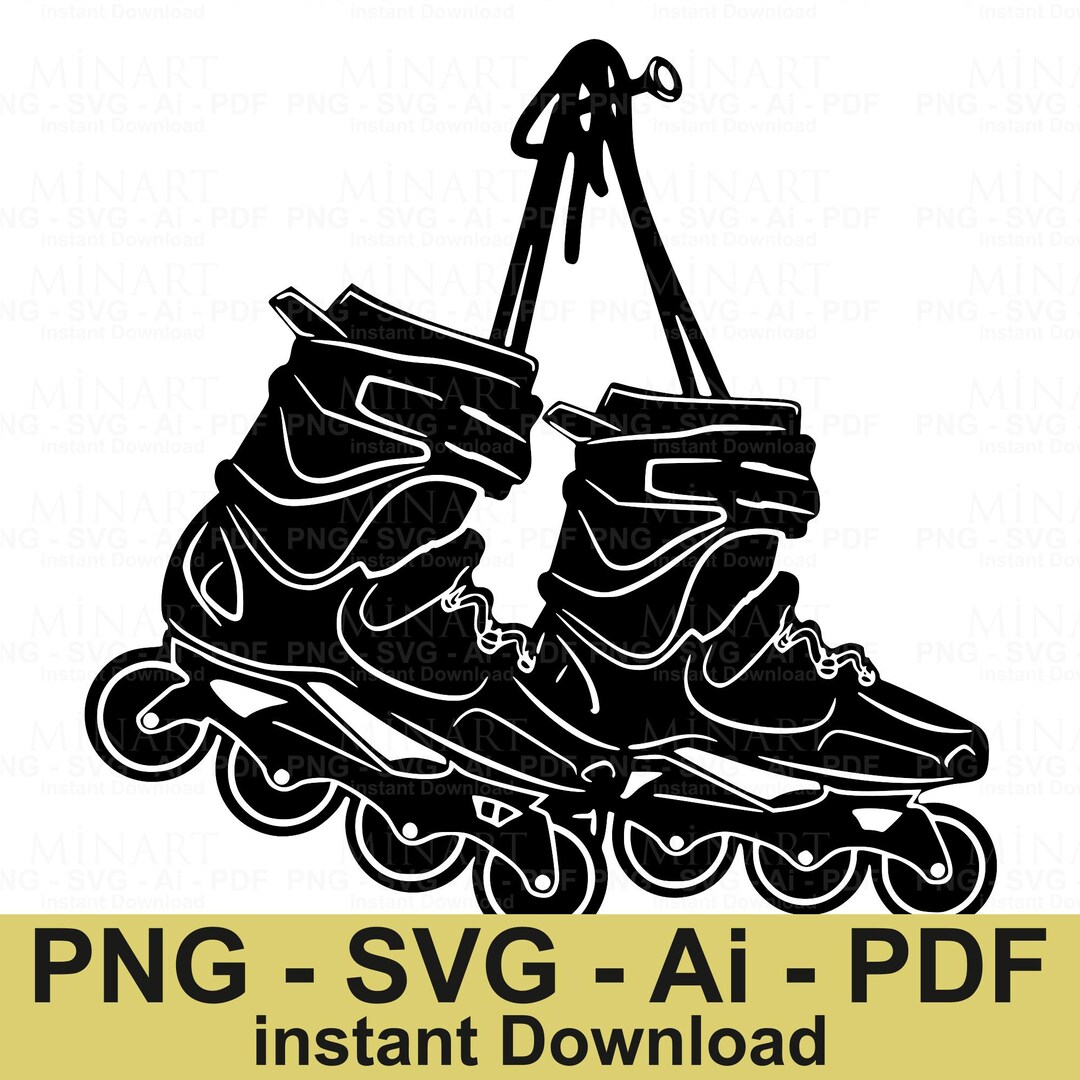 Rollerblade SVG, Inline Skate Vector, Cricut Silhouette Design (digital ...